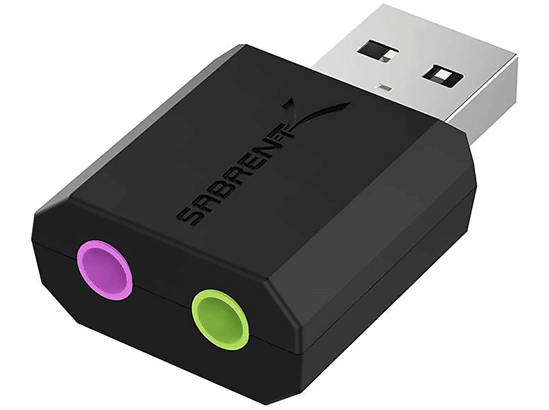 SABRENT USB audio adapter auf Klinke 3,5 mm USB audio adapter, Black ...