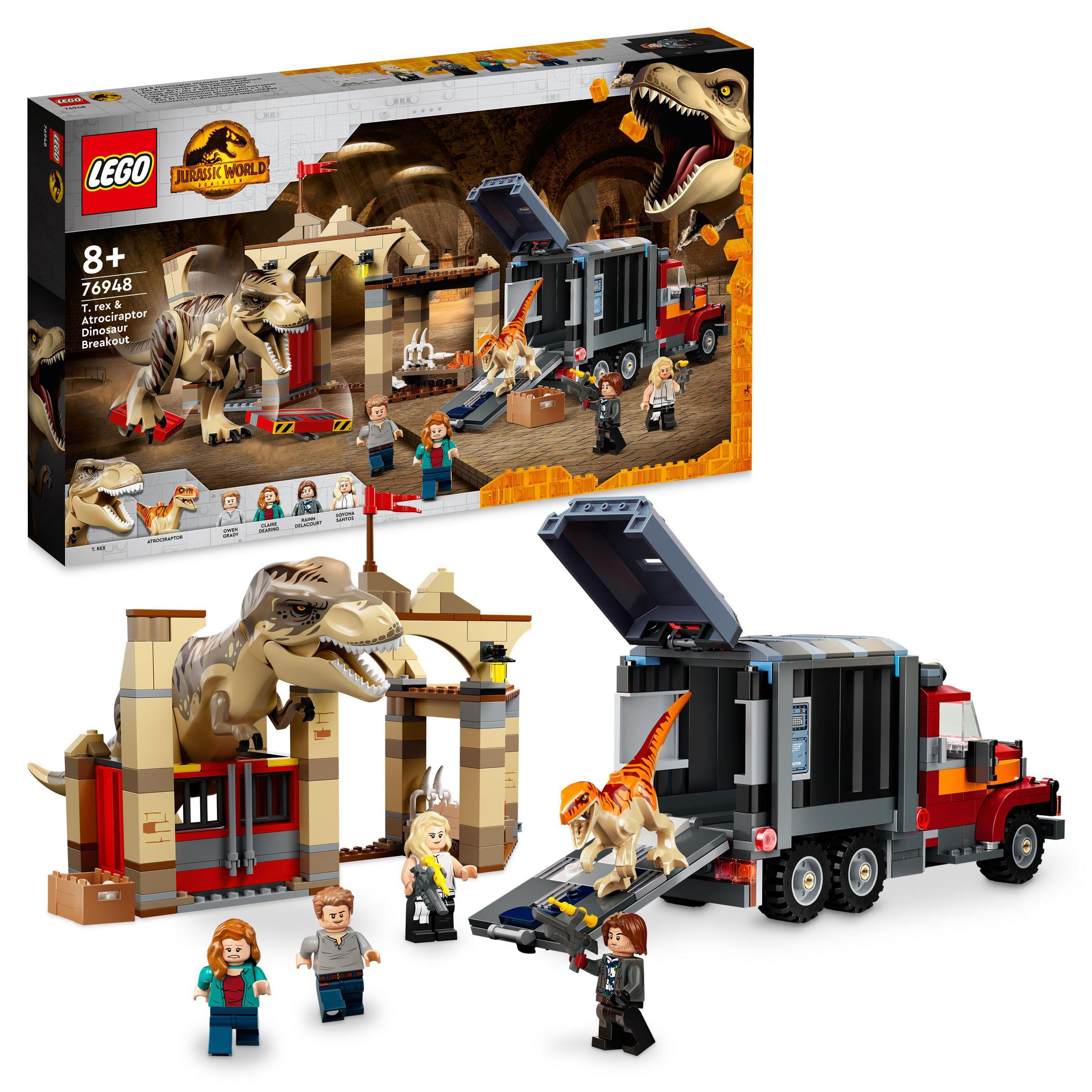 LEGO 76948 T. REX & ATROCIRAPTOR: DINOSAURIER-AUSBRUCH Bausatz | MediaMarkt