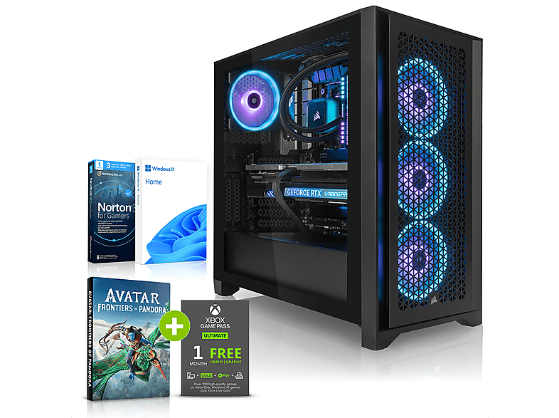 MEGAPORT Pro Gaming PC iCUE AMD Ryzen 9 7900X, Windows 11 Home (64 Bit ...