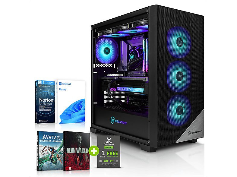 MEGAPORT Gaming PC AMD Ryzen 9 7950X, Windows 11 Home (64 Bit), Gaming ...