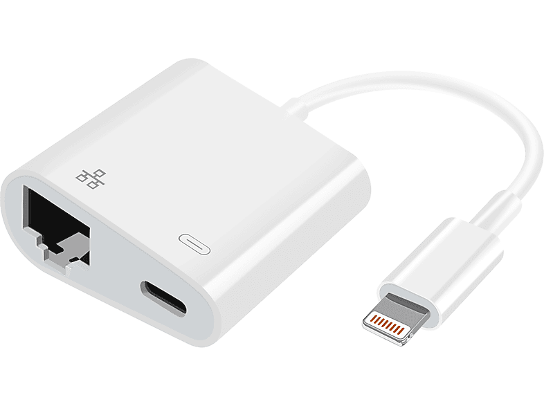 AVIZAR Lightning RJ45 + Lightning USB-Hub Weiß | MediaMarkt