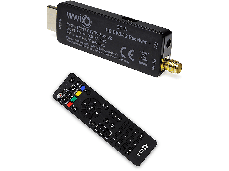 WWIO WWIO TRINITY T2 TV Stick RCU 2 in 1 FHD DVB-T2 DVB-T2 Receiver ...