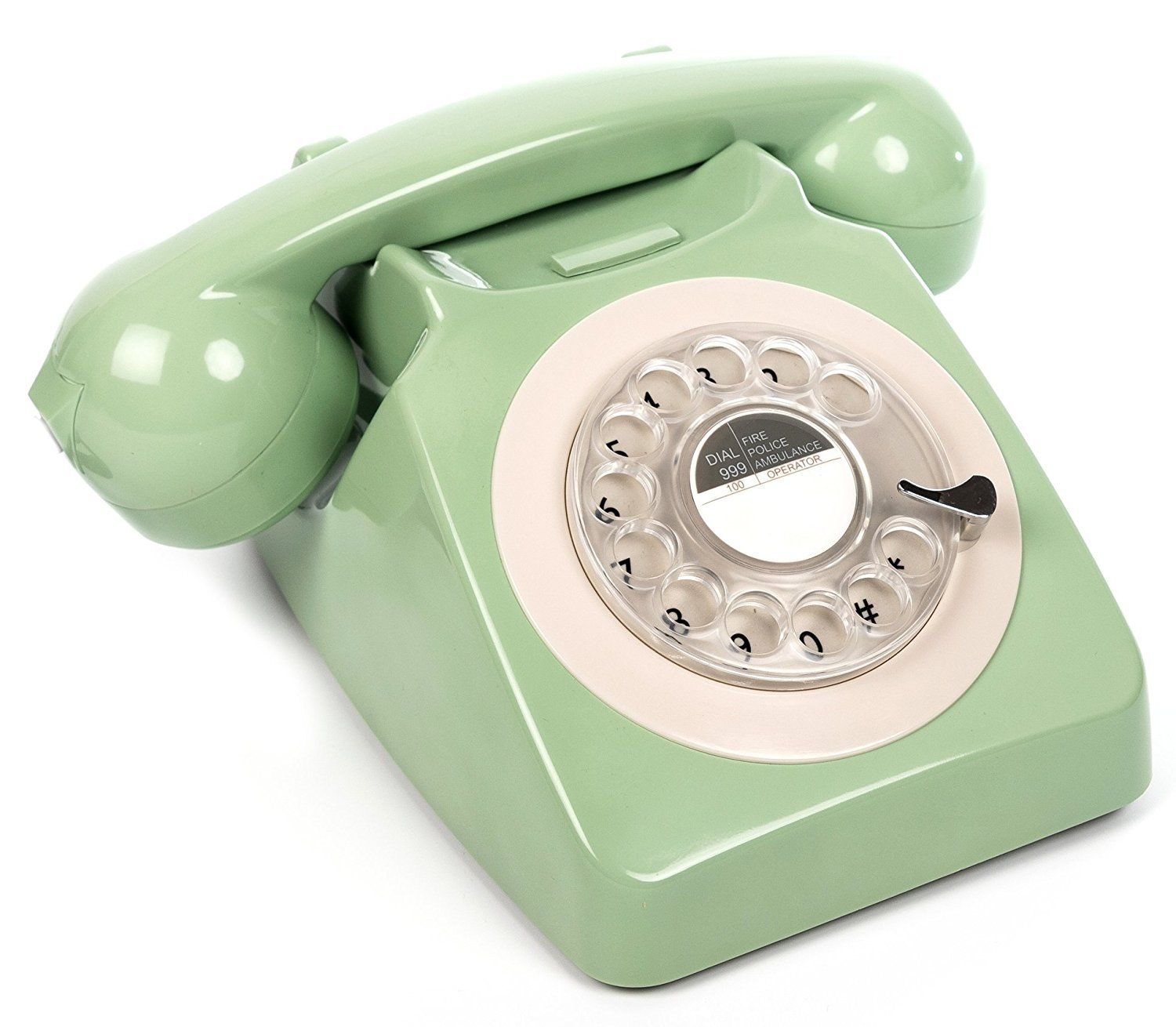 GPO RETRO 746 Retro-Drehscheiben-Telefon (grün) Kabelgebundenes Telefon ...