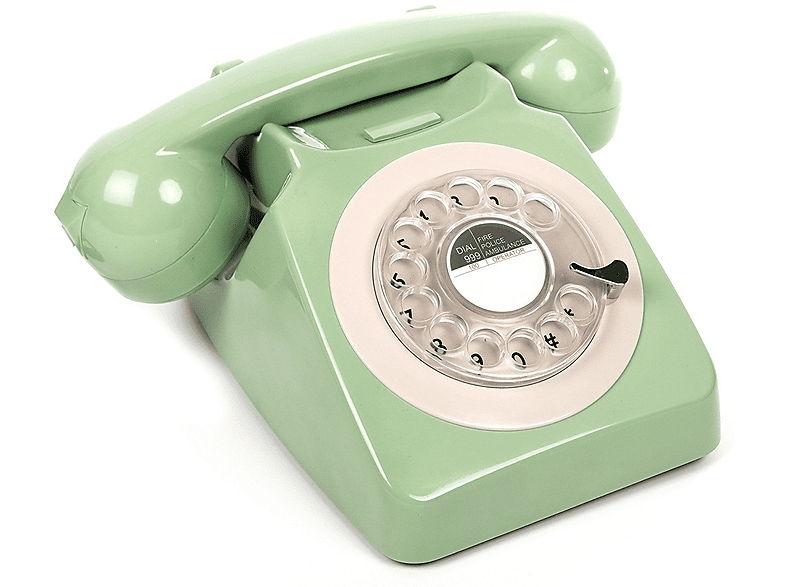 GPO RETRO 746 Retro-Drehscheiben-Telefon (grün) Kabelgebundenes Telefon ...