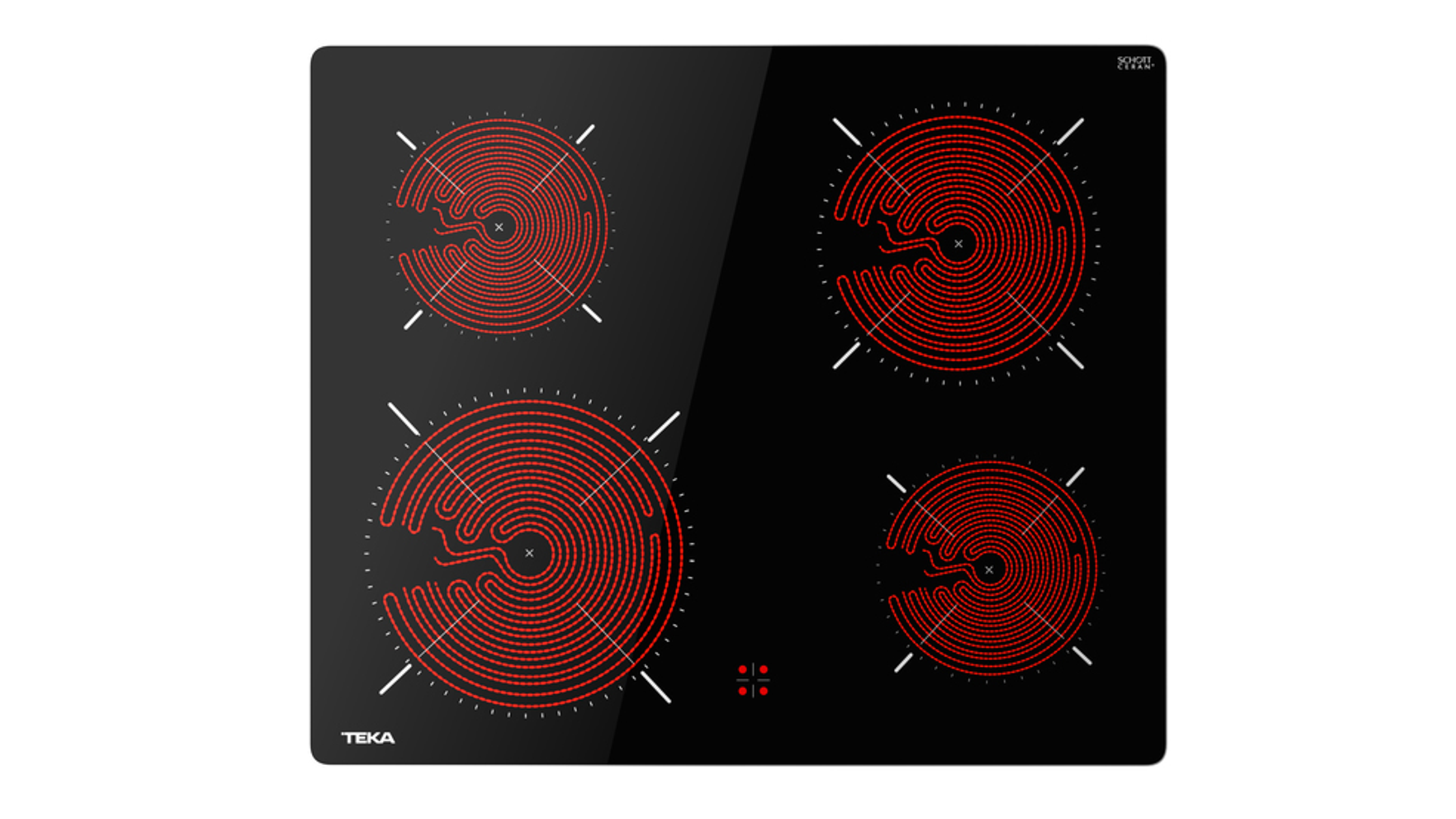 Placa de vitrocerámica | TEKA 112550020, 4 zona(s) zonas, 600 mm, Negro ...