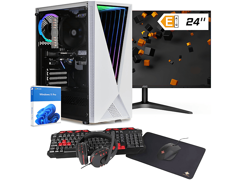 DCL24 Set Ryzen 5 4500, Gaming PC Set Ryzen™ 5 AMD Ryzen 5 4500 Prozessor, 16 GB RAM, 500 GB SSD ...