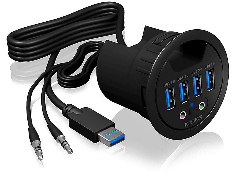 ICY BOX IB-HUB1403A, Hub USB, Schwarz | MediaMarkt