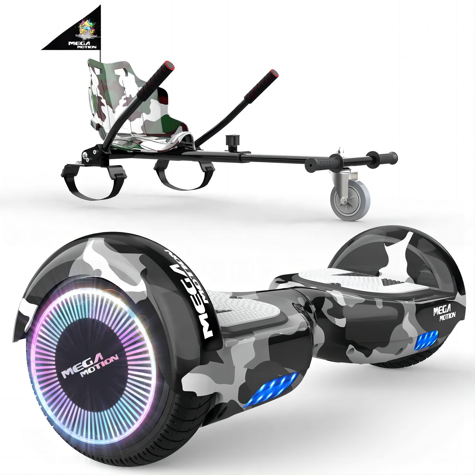 Hoverboard - A03 MEGA MOTION, 12 km/h, 2000 mAh, 180 W, 100 kg, Ejercito verde | MediaMarkt