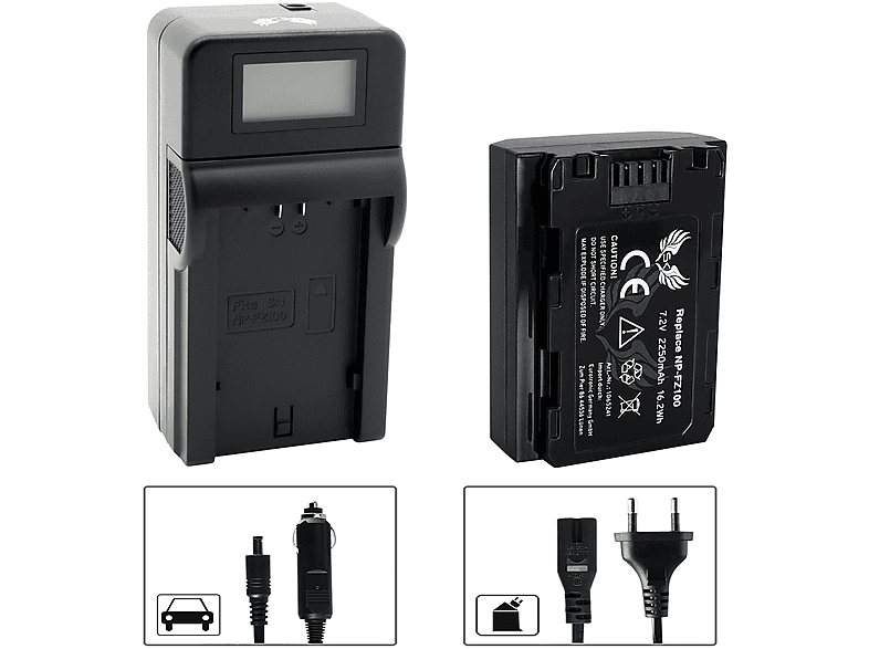 SKGAMES Akku Passend für Sony NP-FZ100 / 2250mAh + Speed Charger Alpha ...