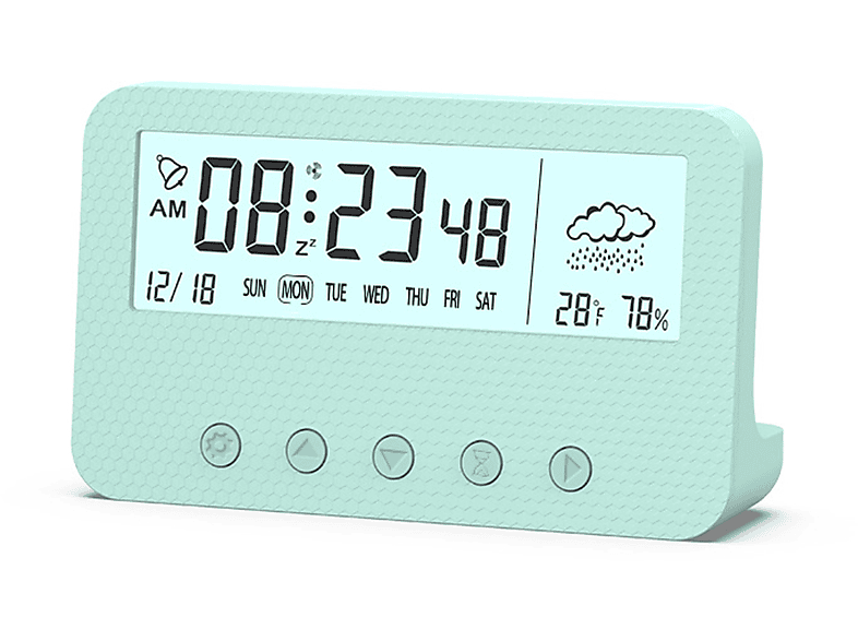 BYTELIKE Intelligente LCD-Elektronikuhr | Alarmanzeige, Wetteranzeige ...