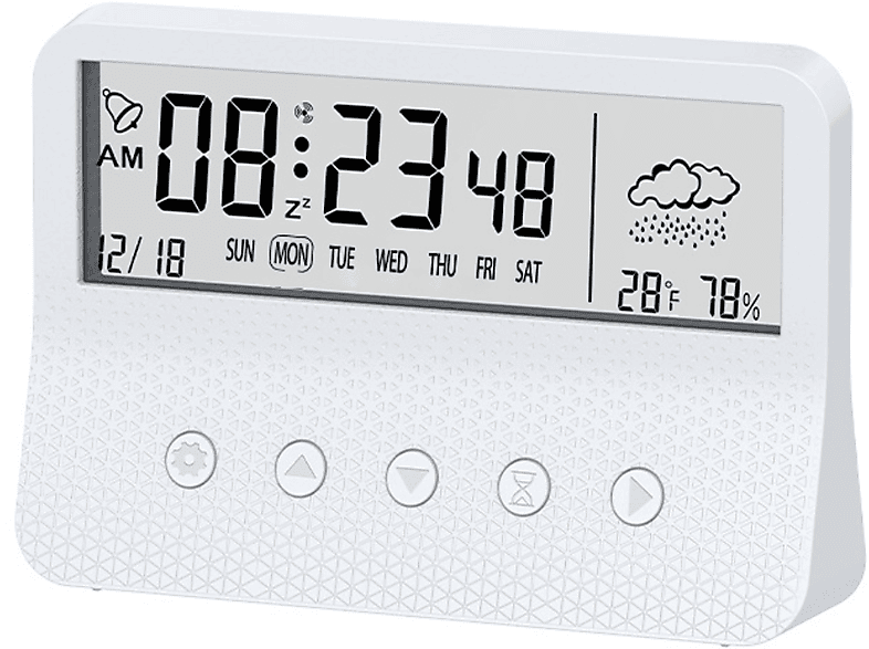 BYTELIKE Intelligente LCD-Elektronikuhr | Alarmanzeige, Wetteranzeige ...