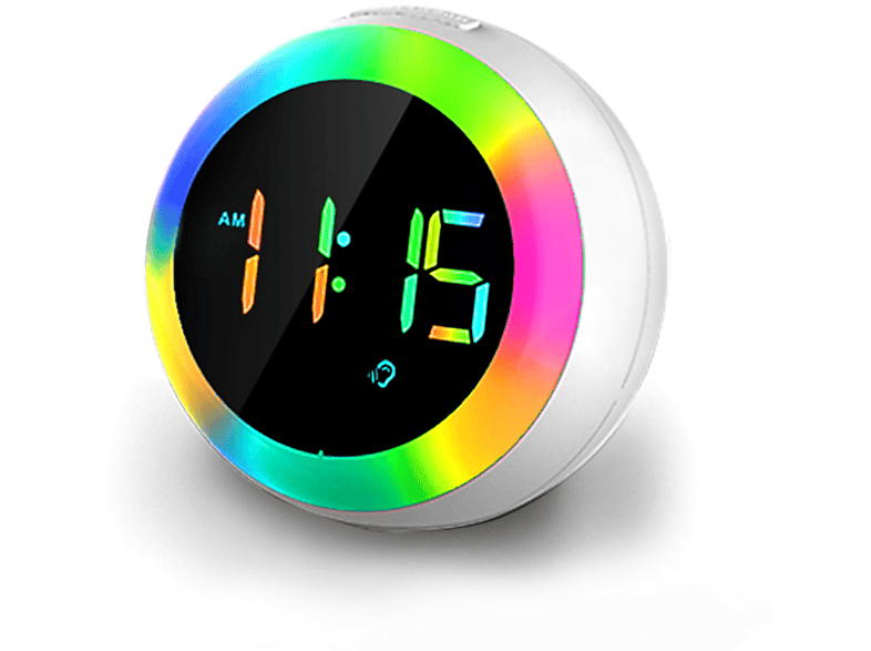 UWOT Digitaluhr: Sprachgesteuerter LED-Regenbogenfarbwecker für ...
