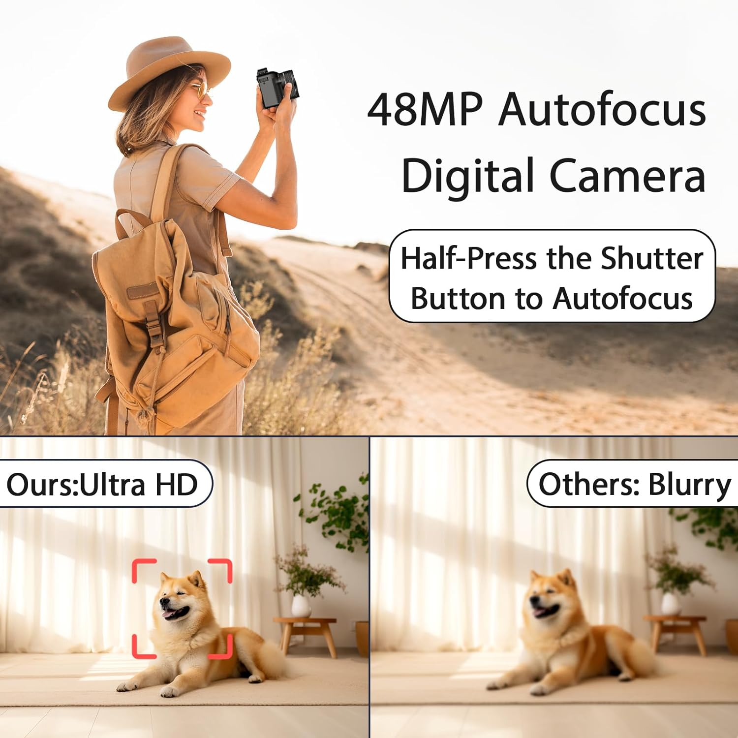 LINGDA Digitalkamera 4K 18X Digitalzoom,48MP Dual Kamera,8 Filter,64G ...