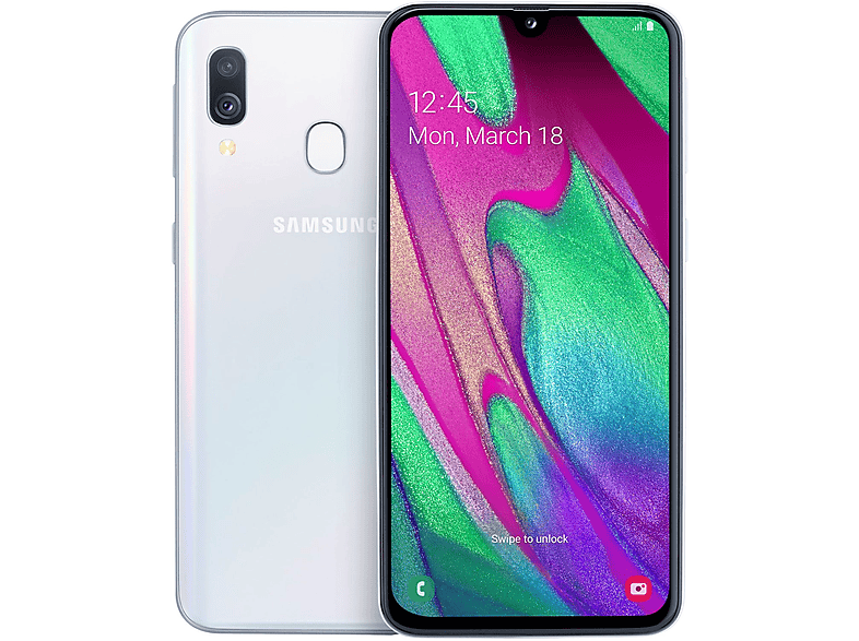 Móvil | SAMSUNG Galaxy A40 (dual sim), Blanco, 64 GB, 4 GB RAM, 5,9 ...