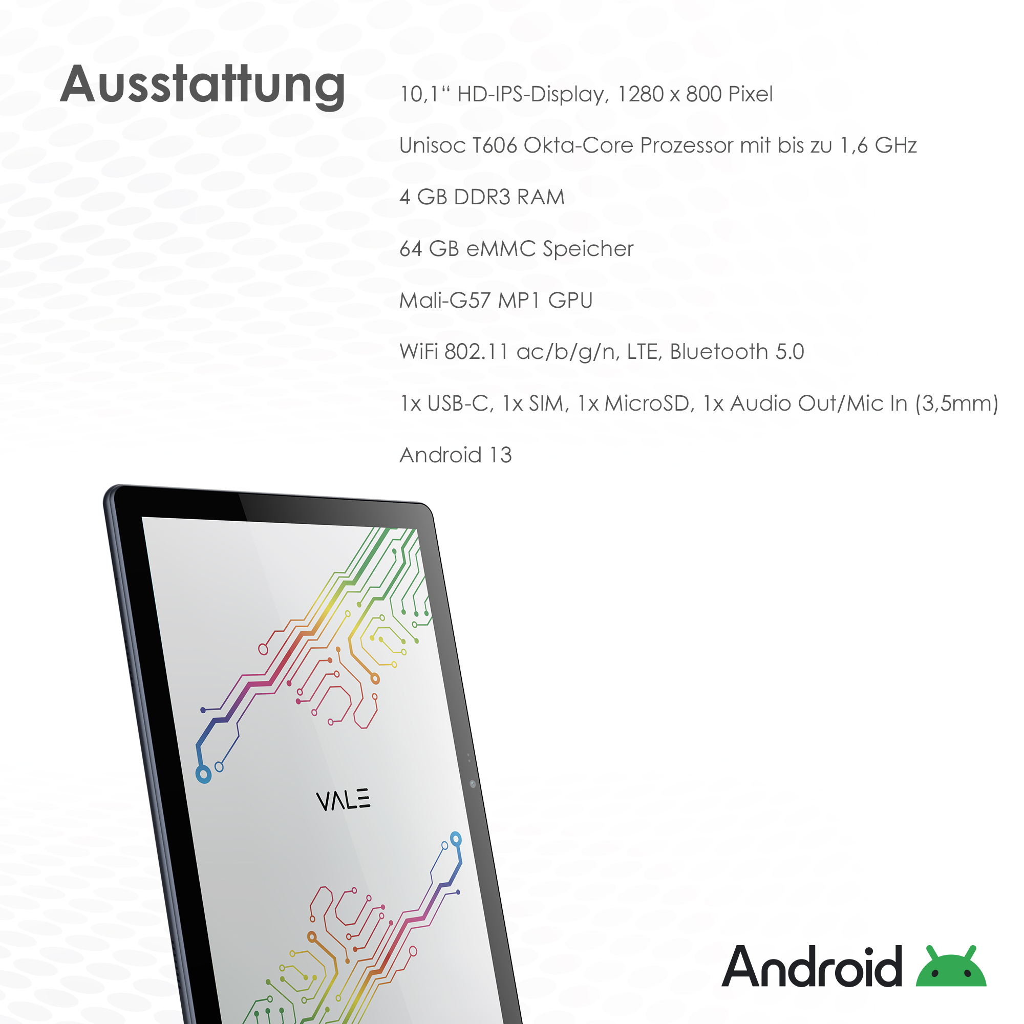 VALE V10E LTE-464, Tablet, 64 GB, 10 Zoll, Mitternachtsblau | MediaMarkt