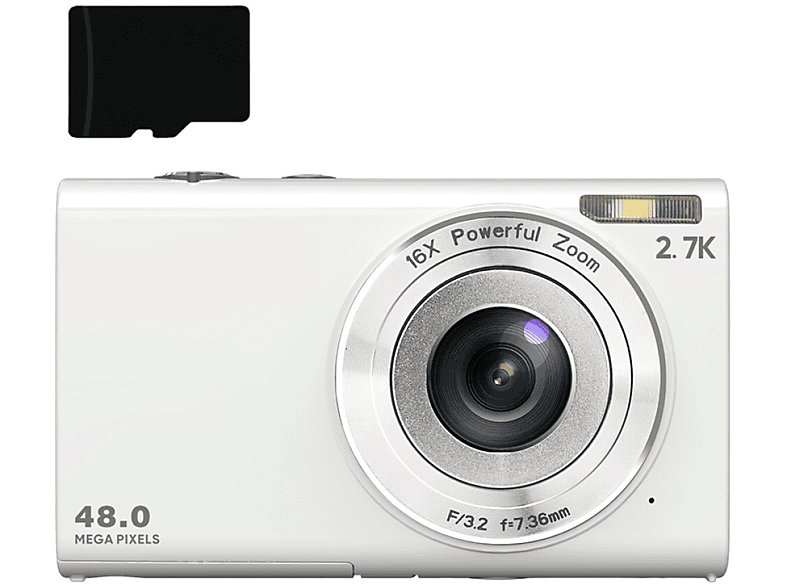 INF Digitalkamera 48 MP, 2,7 K FHD, 16-facher Digitalzoom, Webcam ...