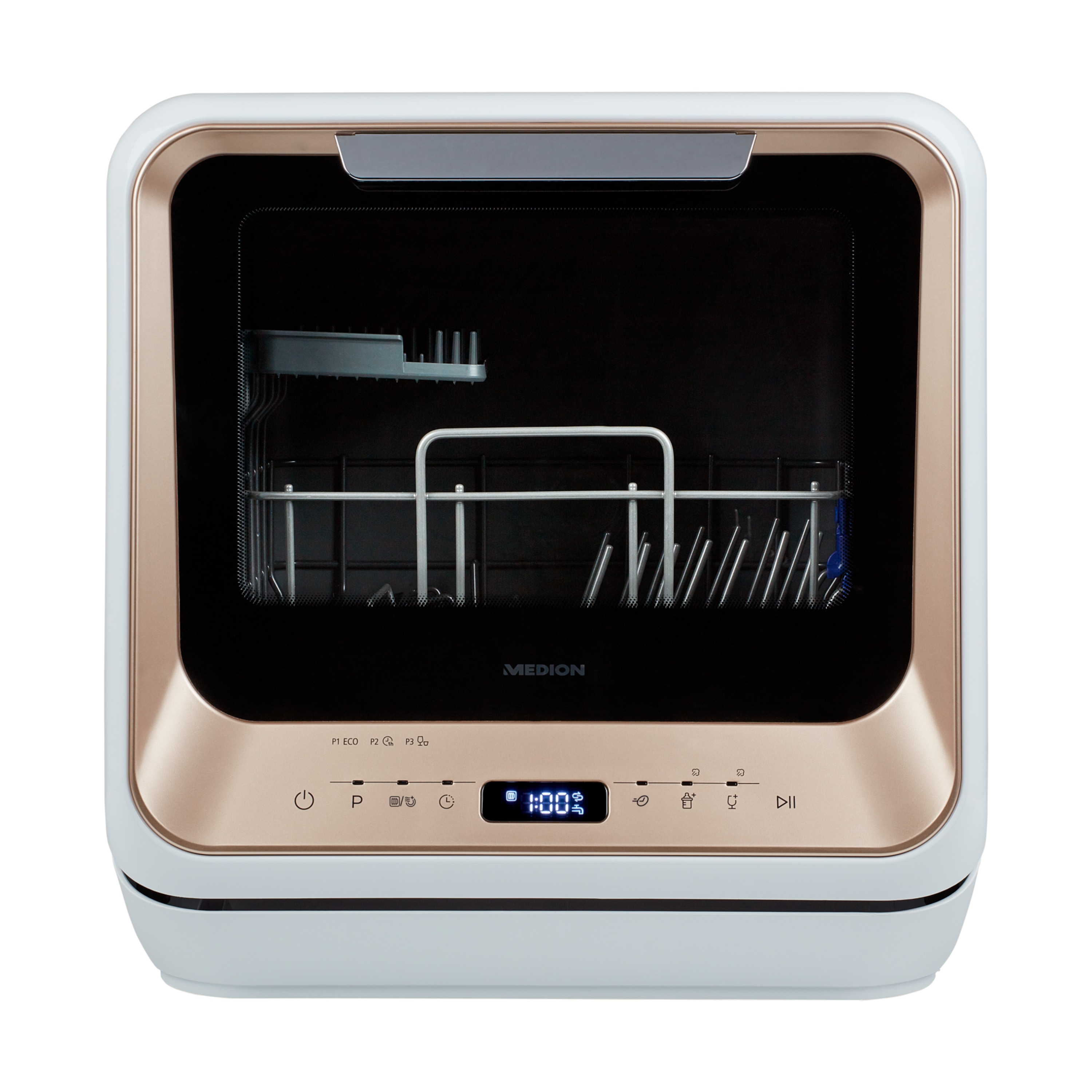 MEDION Mini-Geschirrspüler für 2 Gedecke, 6 Reinigungsprogramme ...