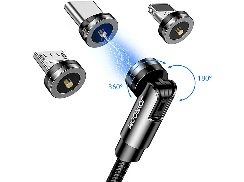 JOYROOM 3in1 Magnetkabel USB Type C / Micro USB 2.4A, Ladekabel ...