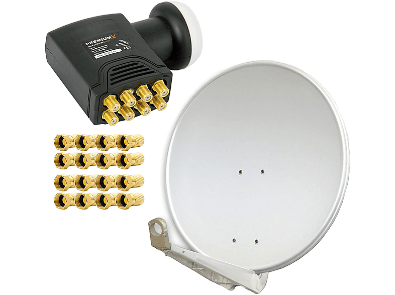 PREMIUMX DELUXE80 Satellitenantenne 80 cm Aluminium in Hellgrau Offset ...