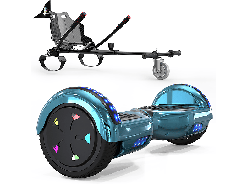 RCB Hoverboard mit Sitz Balance Board (6,5 Zoll, ChromCyan und ...