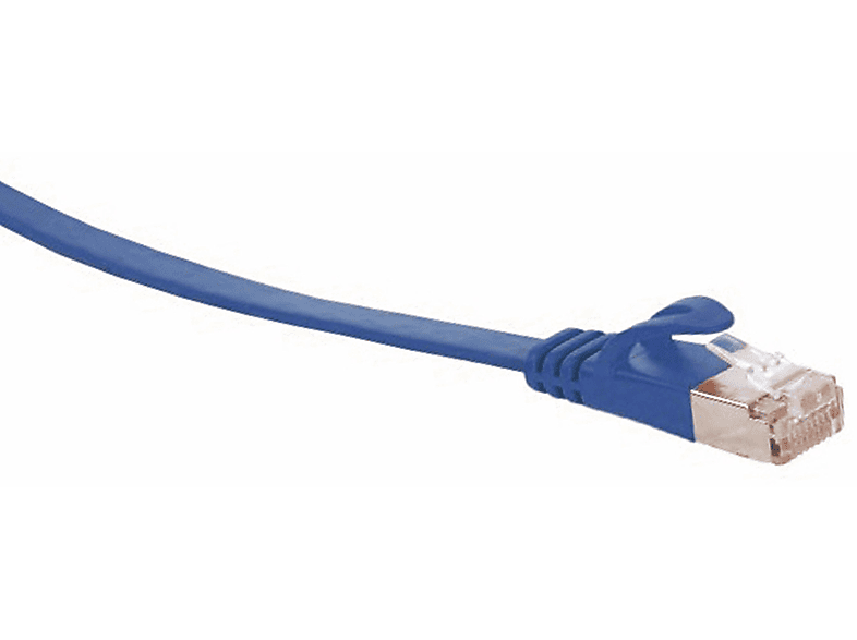 S/CONN MAXIMUM CONNECTIVITY RJ45 Flachkabel m. CAT 7 Rohkabel slim blau ...