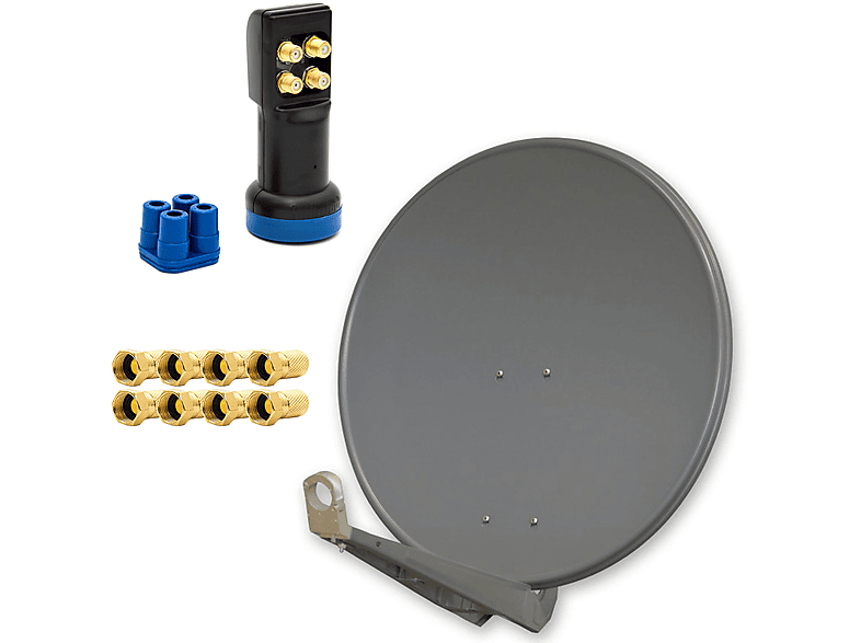 PREMIUMX DELUXE SAT Anlage 4 Teilnehmer 85cm Satellitenantenne Alu ...