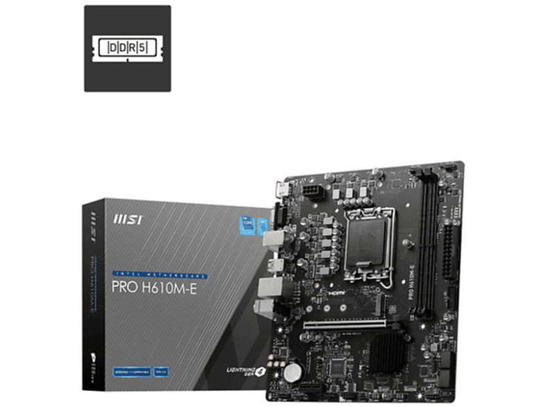 Placa base - PRO H610M-E MSI, Micro ATX, Micro ATX, Intel H610, LGA ...