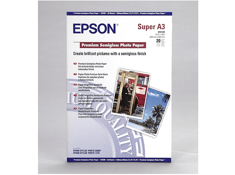 EPSON C13S041328 PREMIUM SEMIGLOSS 20 BLATT Fotopapier A3 Plotterpapier | MediaMarkt