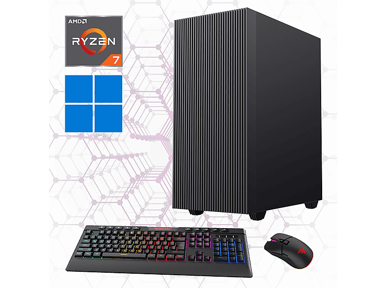 GAMEMAX Edge Blue 7199, Multimedia PC mit AMD Ryzen™ 7 5700G Prozessor ...