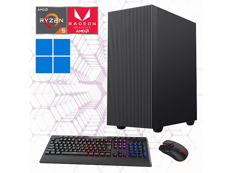 GAMEMAX Edge 7200, Multimedia PC mit AMD Ryzen™ 5 5600G Prozessor, 16 ...