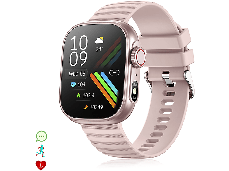 DAM ELECTRONICS DMAT0057C55 Smartwatch genuine leather, Rosa | MediaMarkt