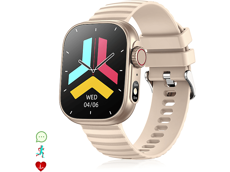 DAM ELECTRONICS DMAT0057C96 Smartwatch genuine leather, Gold | MediaMarkt