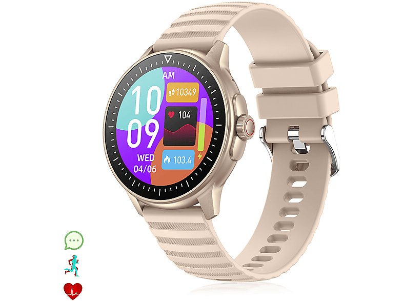 DAM ELECTRONICS DMAT0058C96 Smartwatch genuine leather, Gold | MediaMarkt