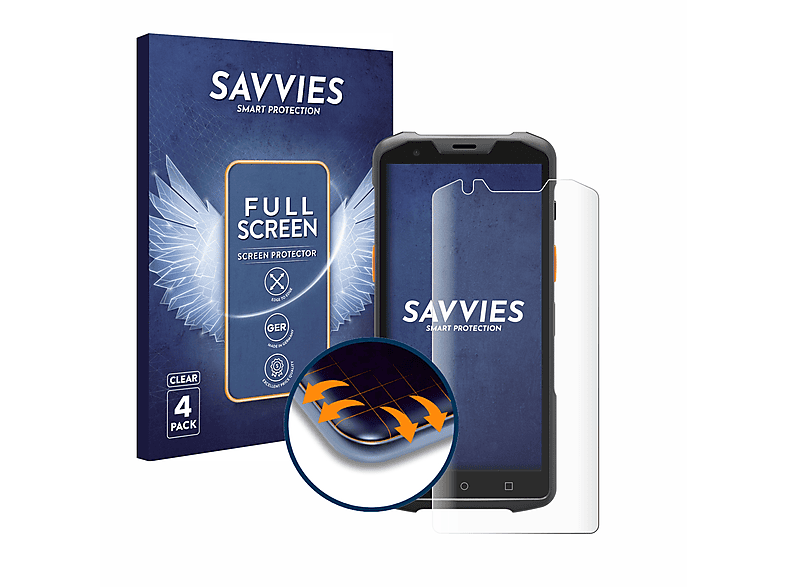 SAVVIES 4x Flex Full-Cover 3D Curved Schutzfolie(für Sunmi L2H ...