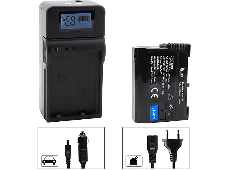 SKGAMES Akku Passend für Nikon EN-EL15c + Speed Charger EN-EL15b EN-EL15 - für Z8 Z7 II Z6 II Z5 ...