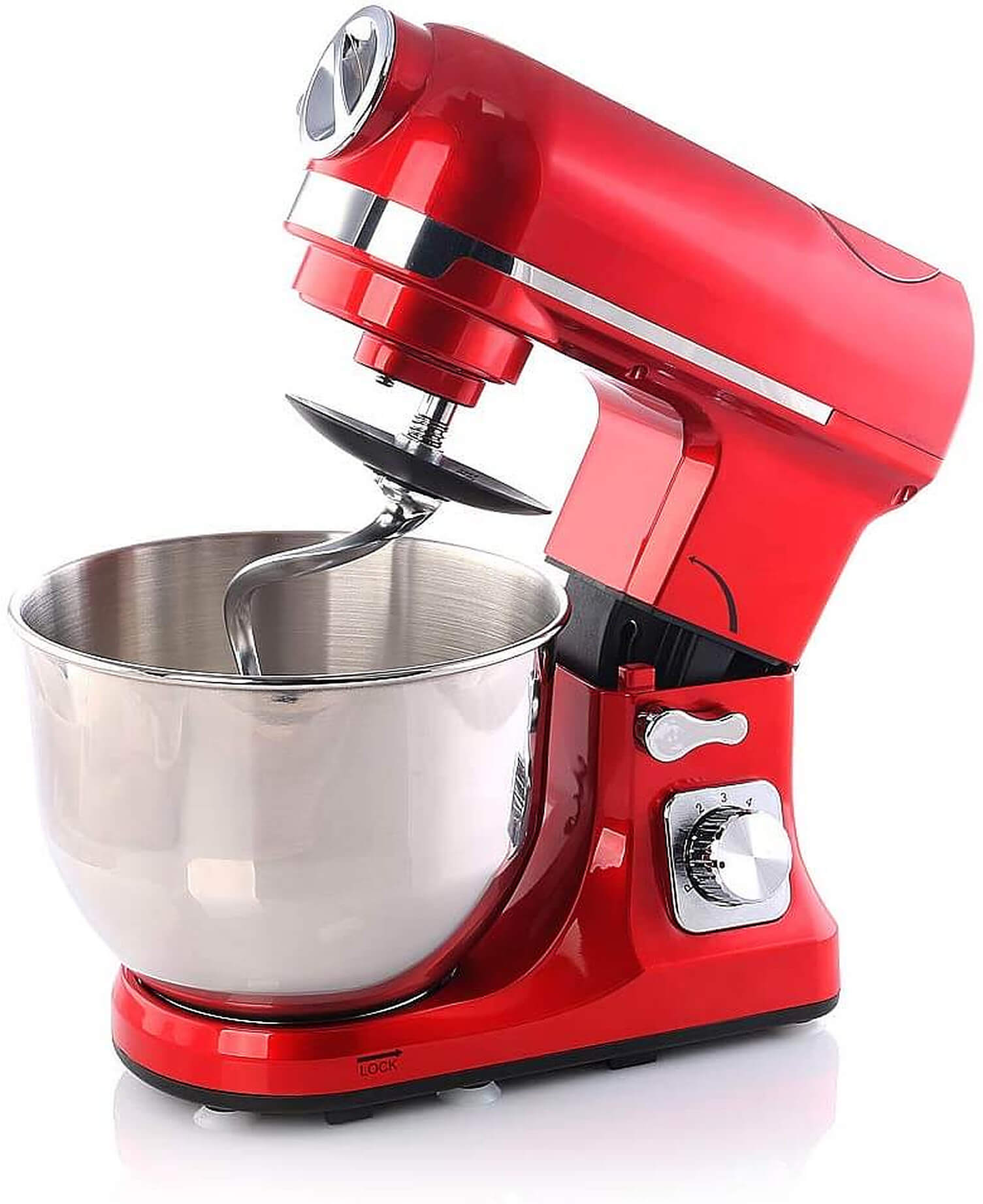 TOPMATIC PKM-1800.1BG Rot Küchenmaschine rot (Rührschüsselkapazität: 5 ...