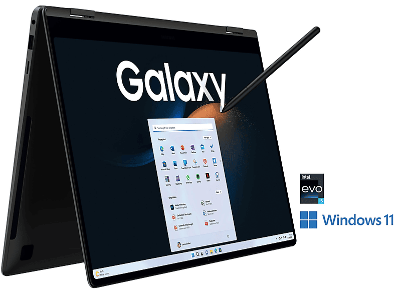SAMSUNG NP960QFG-KA3DE, Notebook mit 16 Zoll Display, Prozesssor, 8 GB ...