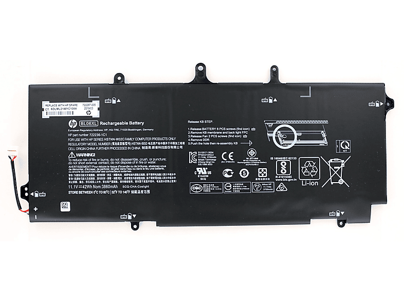 HEWLETT PACKARD Original Akku für HP EliteBook Folio 1040 G2 Li-Ion ...