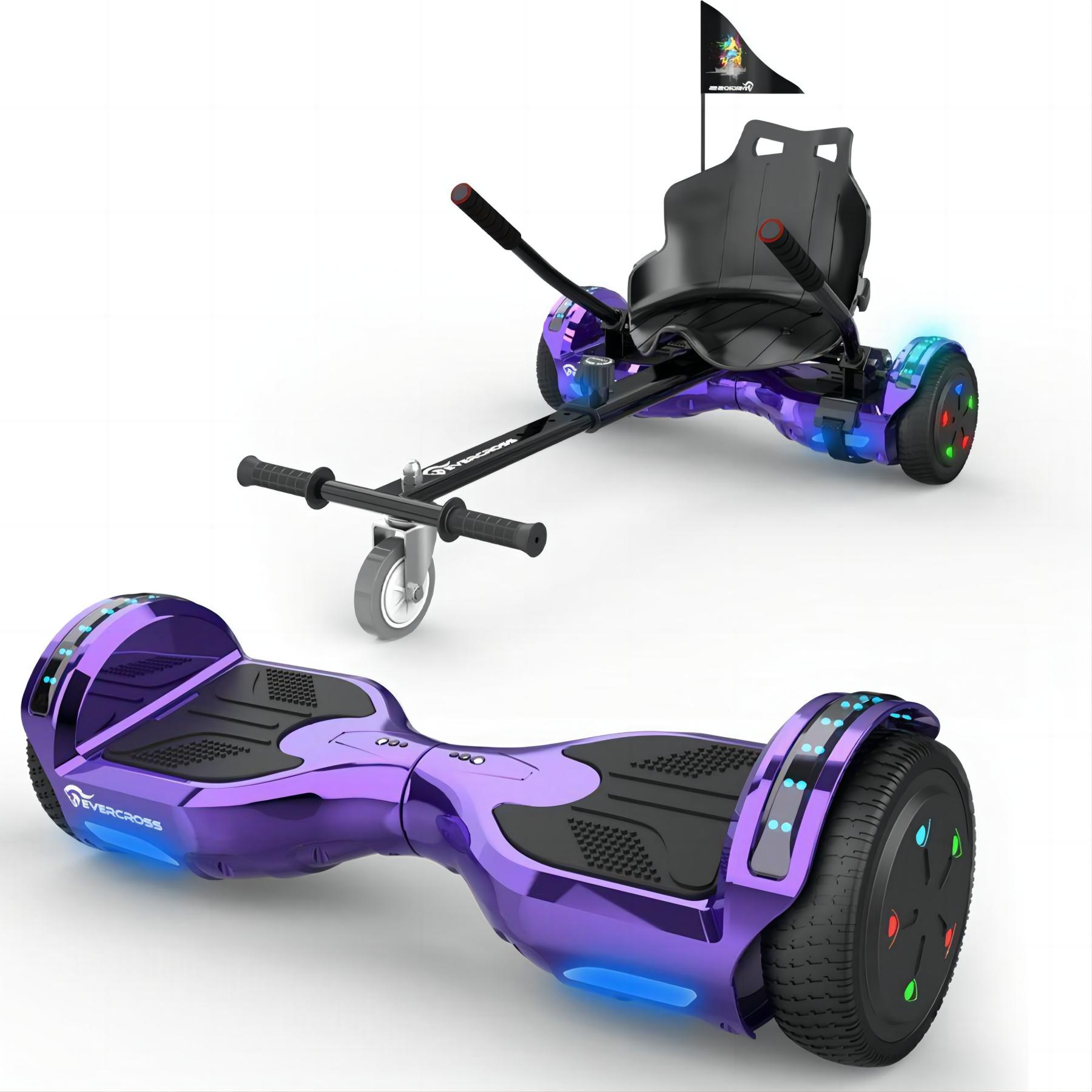 EVERCROSS XP10M Hoverboard mit Sitz Balance Board (6,5 Zoll, Lila und ...