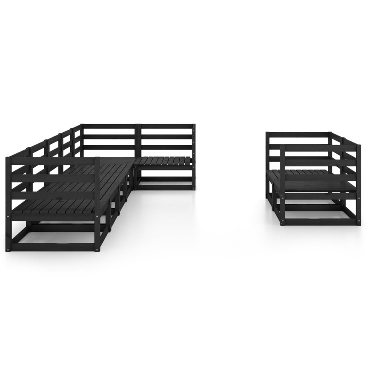 VIDAXL 3075658 Gartentisch- und Stuhlset, Schwarz | MediaMarkt