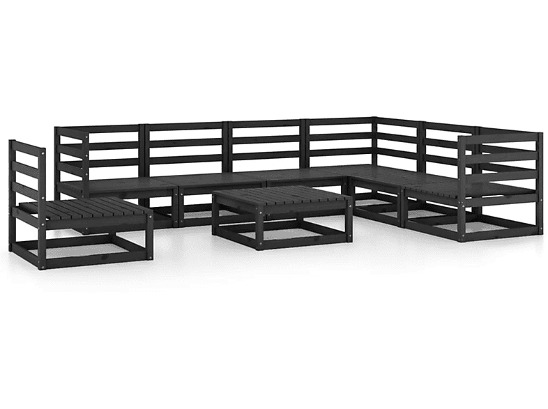 VIDAXL 3075773 Gartentisch- und Stuhlset, Schwarz | MediaMarkt