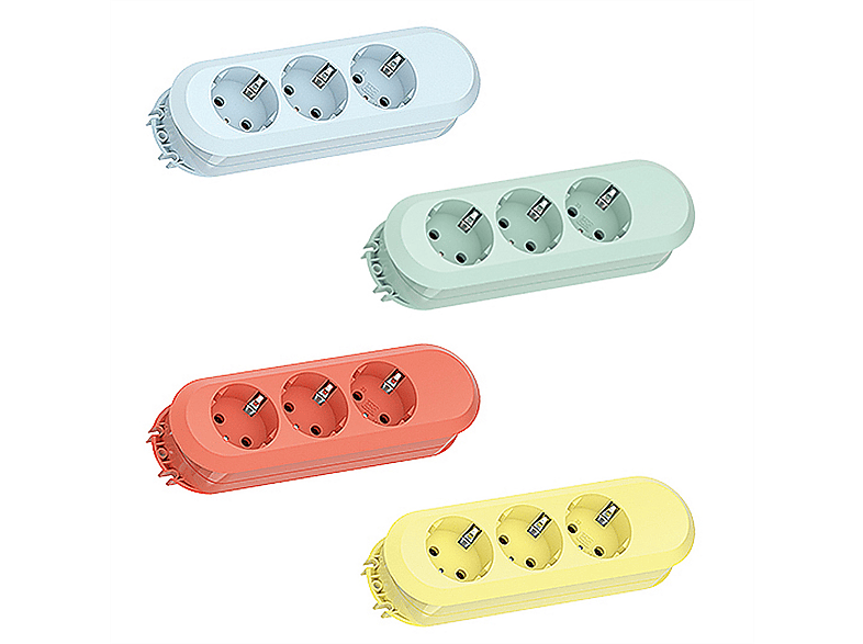 BACHMANN 4fach Bundle SMART Steckdosenleiste 3x CEE7/3 Steckdosenleiste ...
