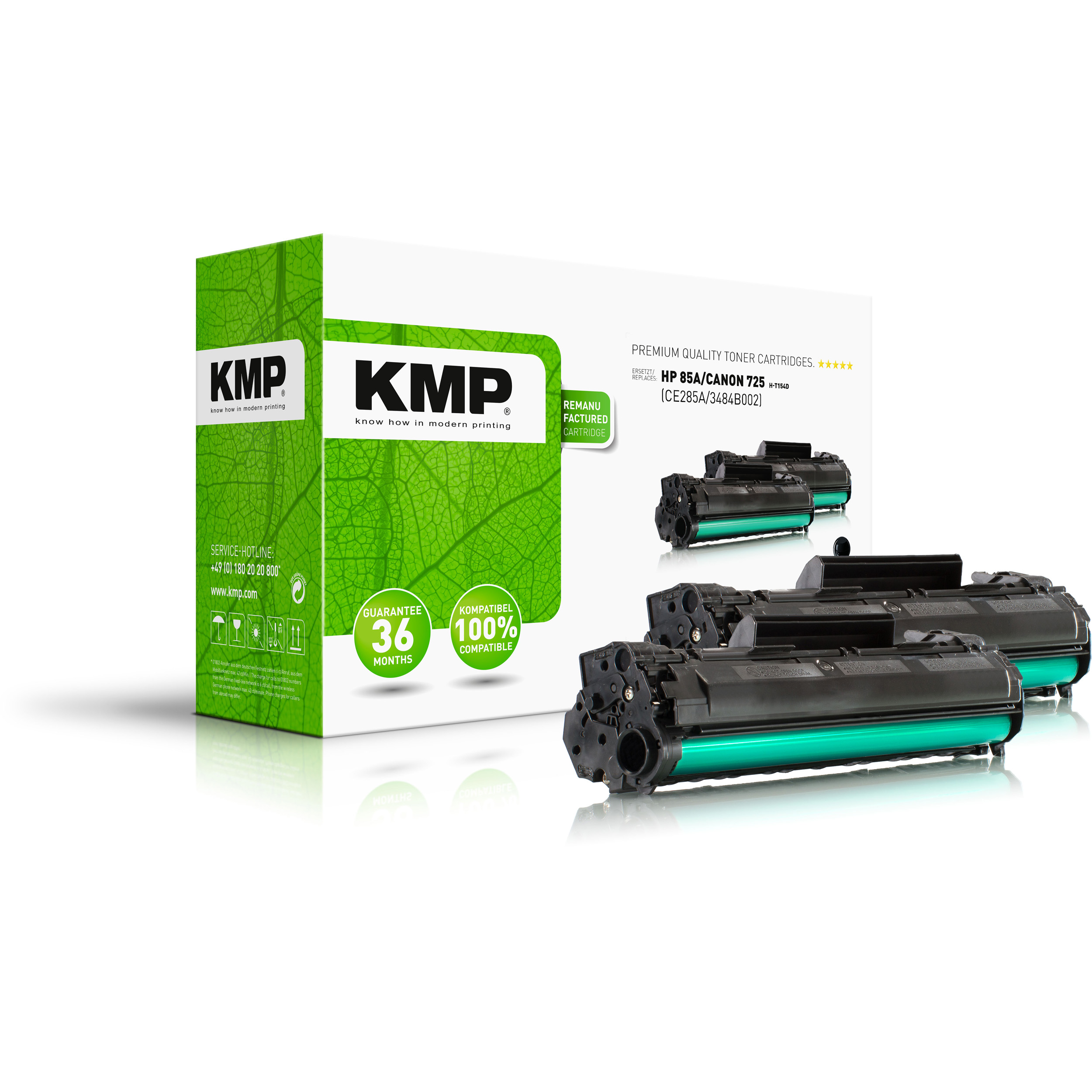 KMP Toner für HP 85A Black, Black (CE285A) Doublepack Toner schwarz ...
