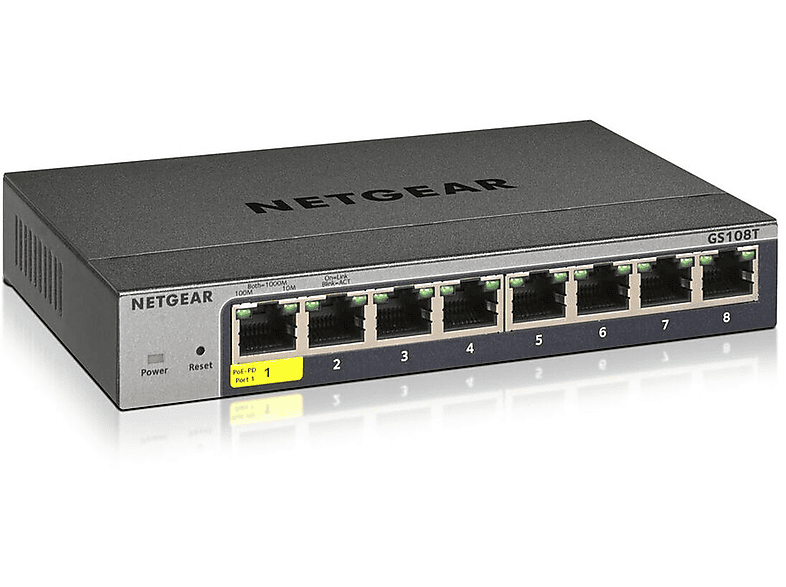 Switch | GS108T-300PES NETGEAR, Gris | MediaMarkt