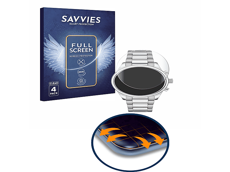 SAVVIES 4x Flex Full-Cover 3D Curved Schutzfolie(für Hugo Boss ...