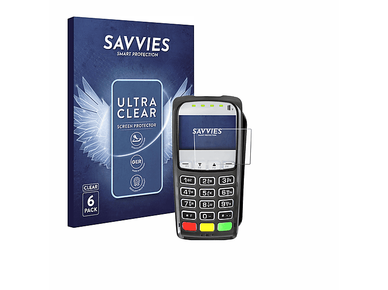 SAVVIES 6x klare Schutzfolie(für ingenico Telium 2 iPP350) | MediaMarkt