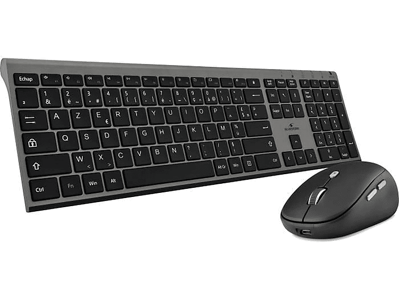 BLUESTORK PACK-WL-PC-BK/FR, Tastatur-Maus-Set, Grau | SATURN