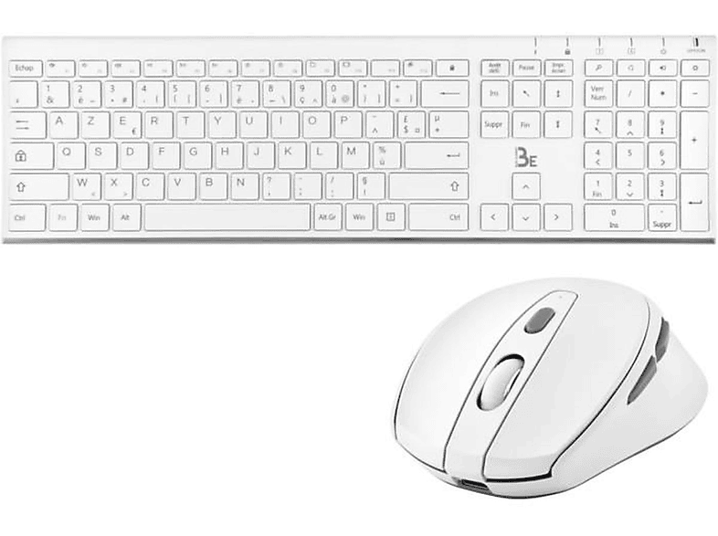 BLUESTORK PACK-WL-PC-BE/FR, Tastatur-Maus-Set, Weiß | MediaMarkt