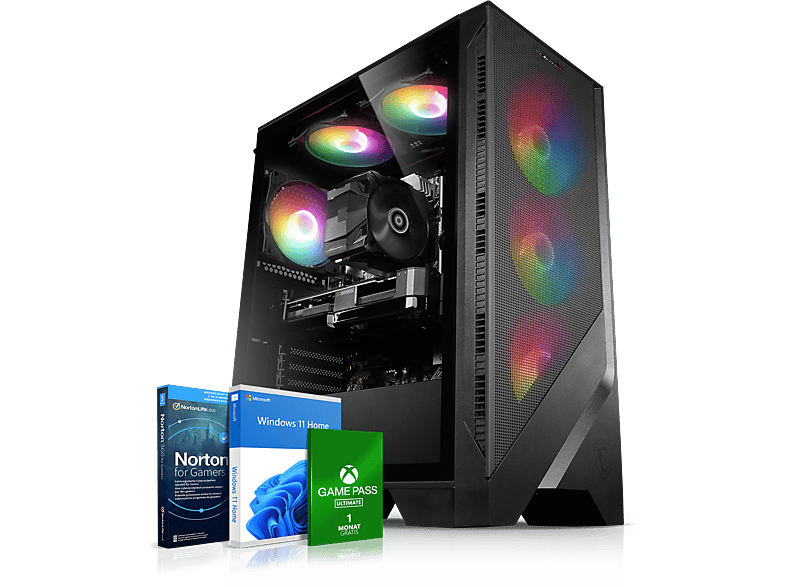 KIEBEL Cobra V AMD Ryzen 5 5500, Windows 11 Home, Gaming PC mit AMD ...