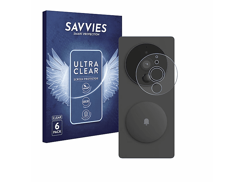 SAVVIES 6x klare Schutzfolie(für Aqara SVD-KIT1 (Smarte Video ...